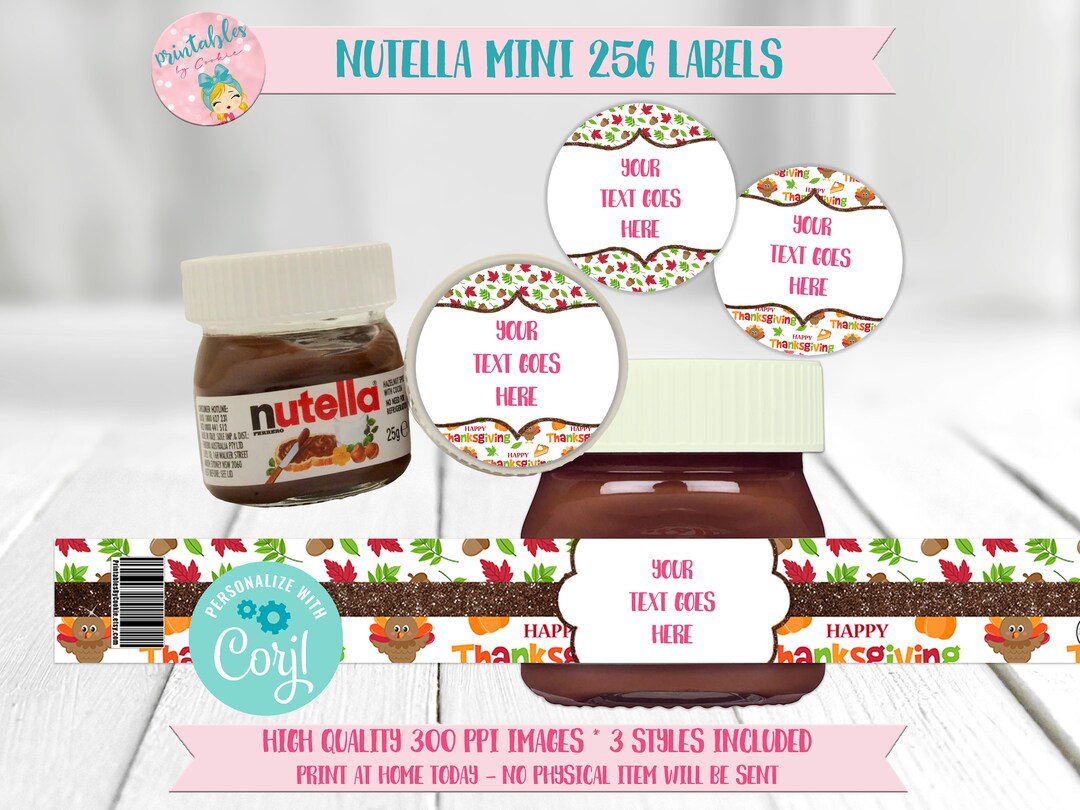 Printable Nutella Mini 25g Label Digital Nutella Label DIY - Etsy