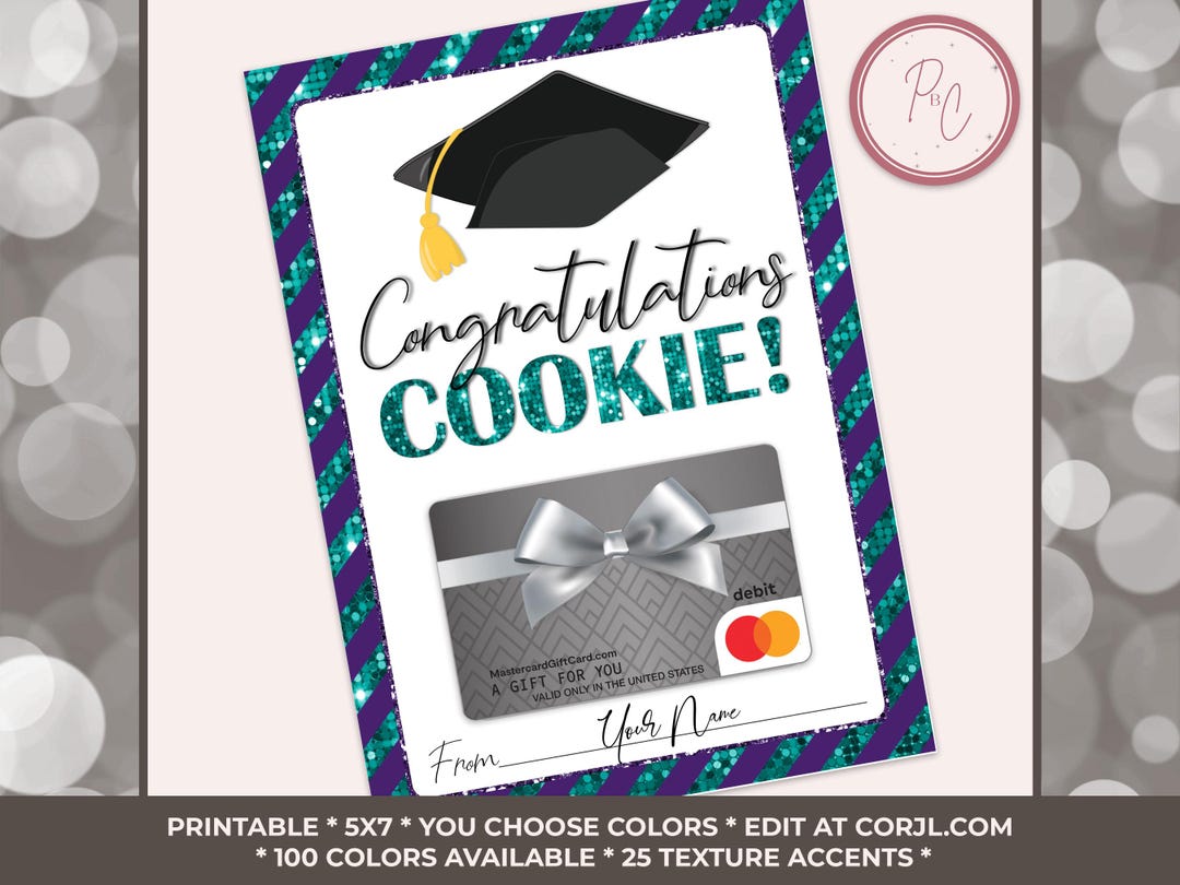 Graduation Gift Card Holder Template | Editable Printable Grad Gift ...
