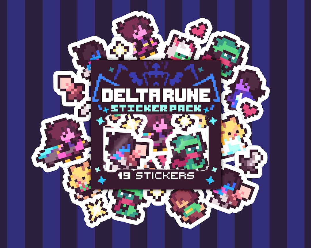 Deltarune Sticker Set | 19 Stickers | Mini Pixel Art Die-cut Matte Vinyl Sticker Pack - Etsy