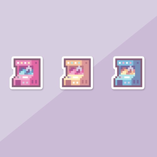 Pixel Art Paint Die-cut Stickers - Etsy