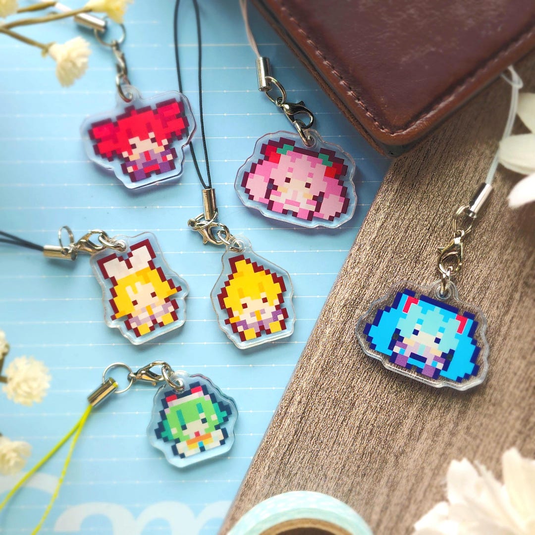 Vocaloid Phone Charms | Pixel 30mm 1-inch Double-sided Acrylic Mini ...
