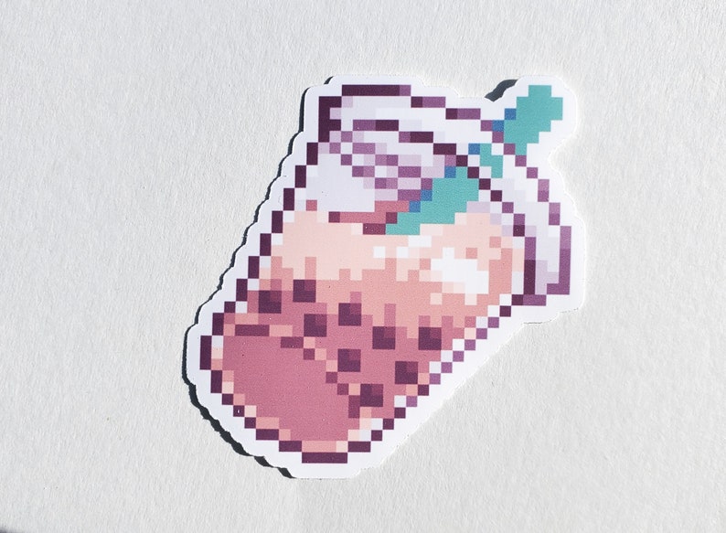 Boba Tea Stickers 6 Flavors 2-inch Pixel Art Die-cut Matte - Etsy