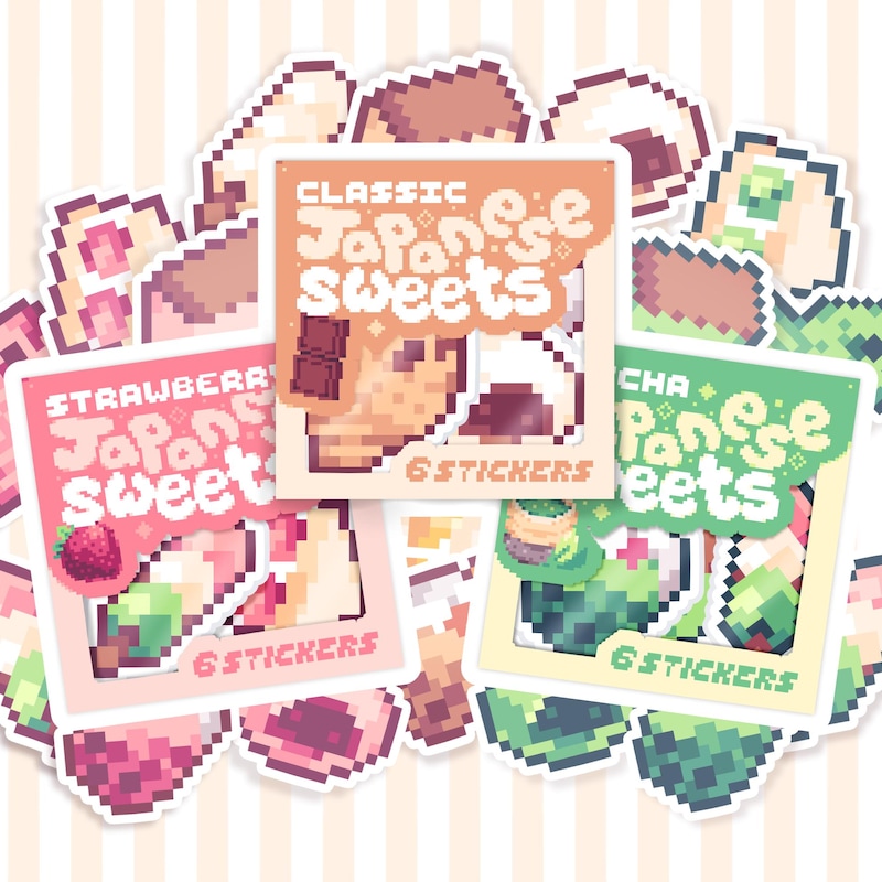 Japanese Pixel Sticker - Etsy
