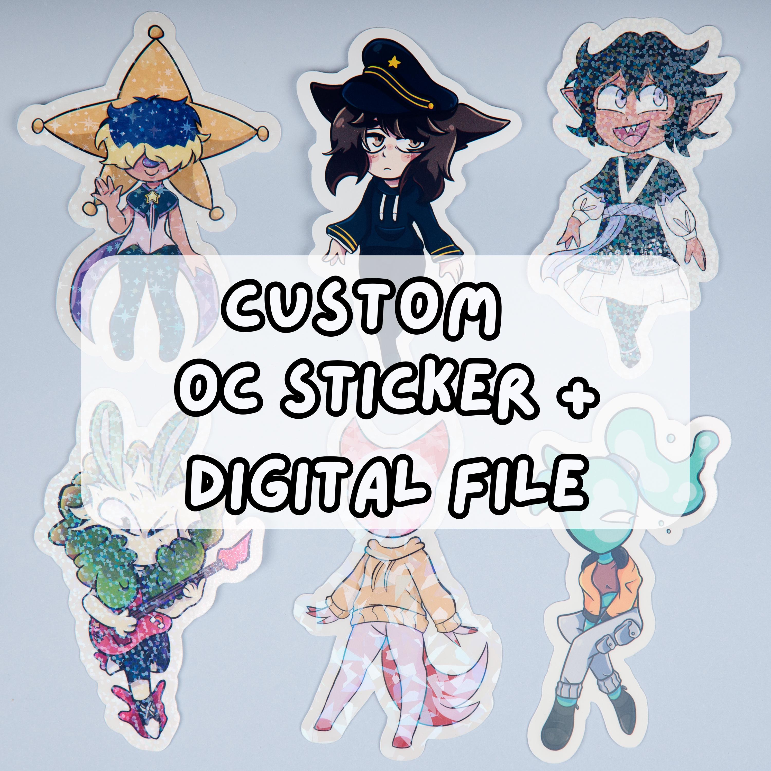 Custom OC Sticker, Custom Chibi Sticker, OC Commission, Original ...