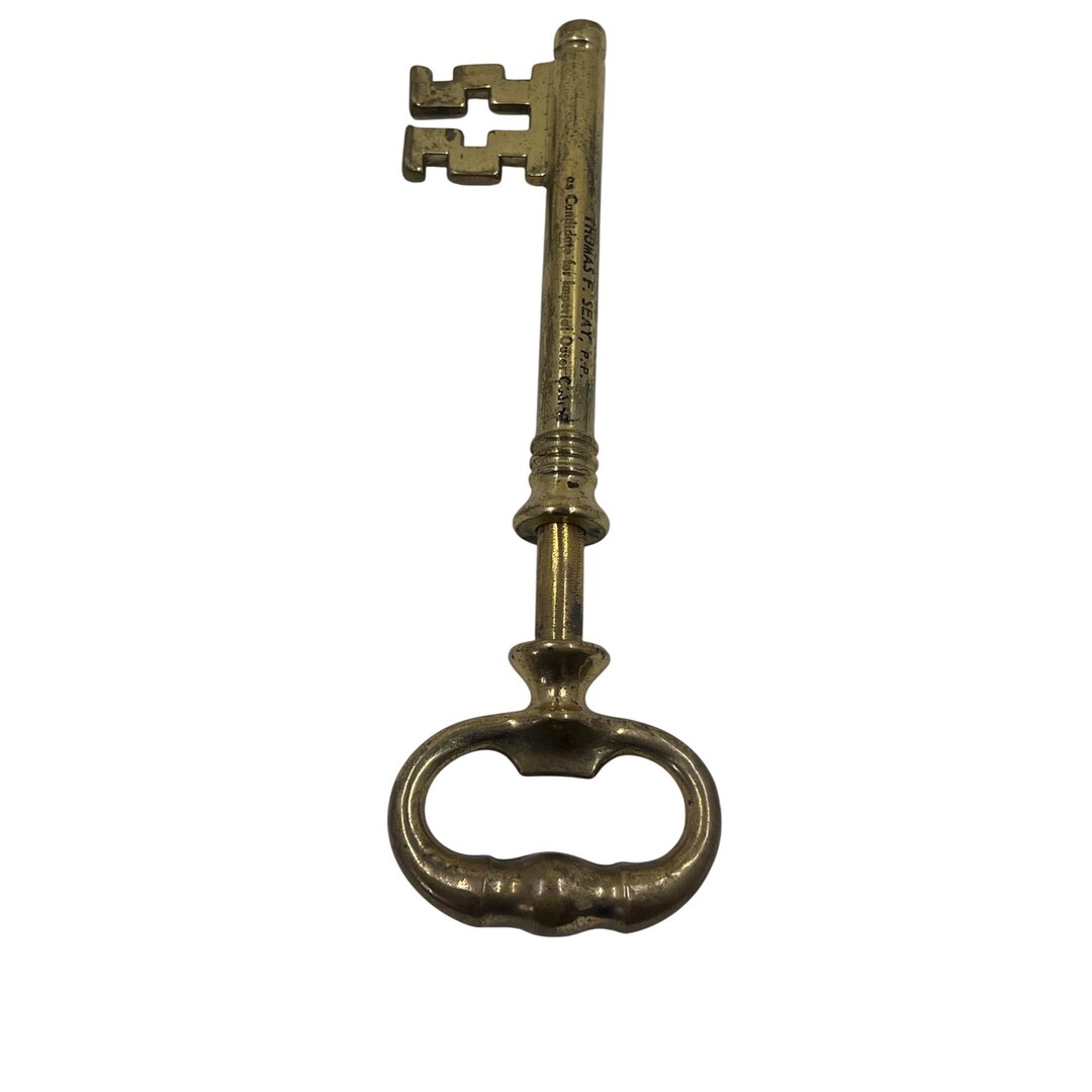 Antique Vintage Italy Brass Key-shaped Corkscrew Wine Bottle Opener ...