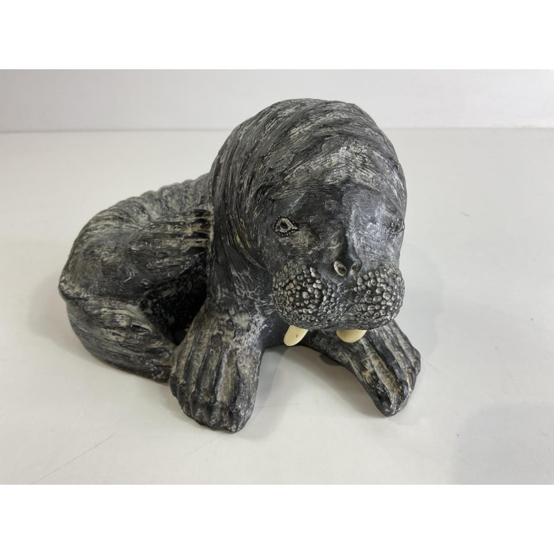 The Wolf Originals Sculptures Walrus W/tusks Soapstone Carving Hand ...