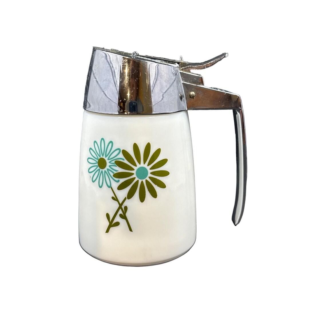 Vintage Dispensers Inc. Drip Cut Server Starline MCM Milk Glass Syrup ...