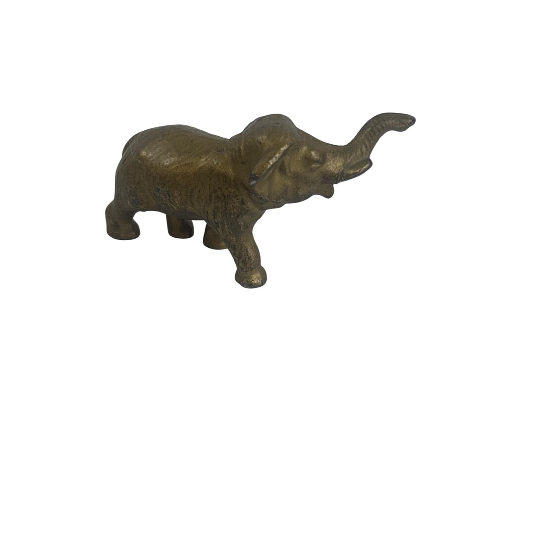 Vintage Solid Brass Elephant Miniature Figurine - Etsy