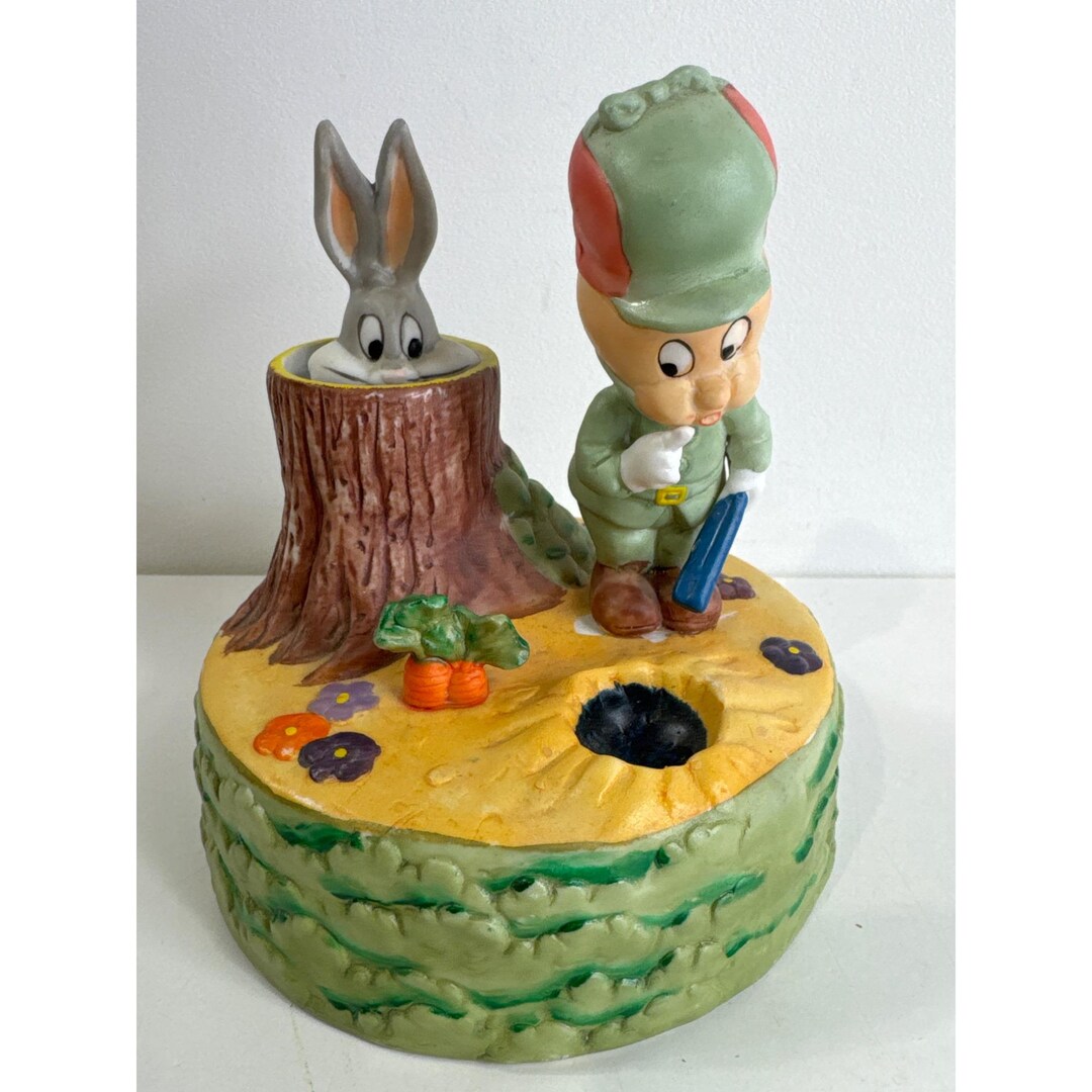 Looney Tunes Bugs Bunny & Elmer Fudd Rabbit Hole Music Box 1989 - Etsy