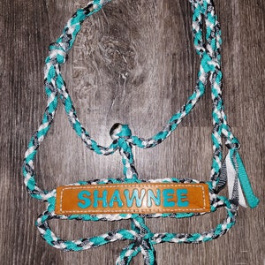 Custom Mule Tape Halter With Leather Name Patch - Etsy