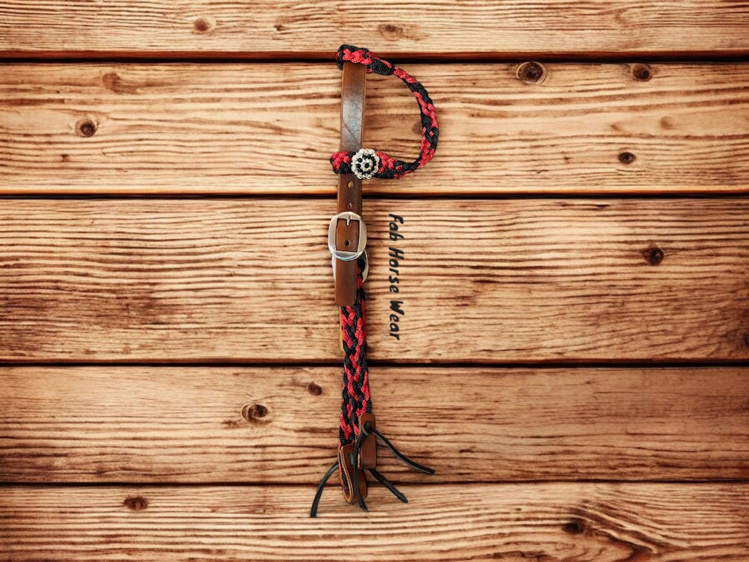 One Ear Mule Tape & Leather Headstall - Etsy