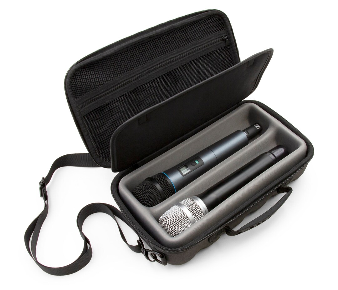 CM Wireless Microphone Case Fits Two Wireless Handheld Microphones by ...
