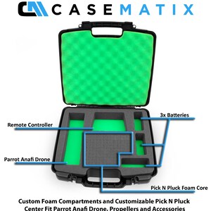 Casematix Quadcopter Case for Parrot Anafi 4k HDR Drone, Skycontroller ...