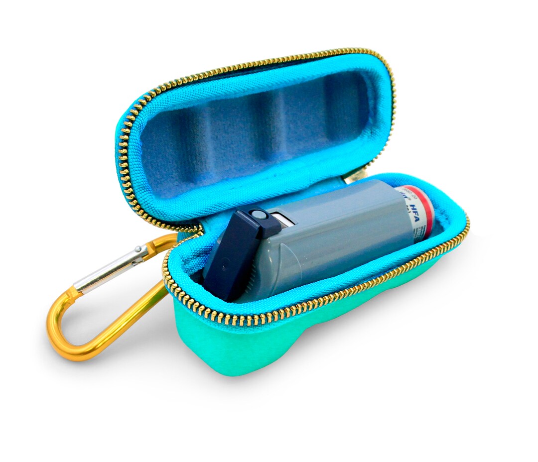 Casematix Turquoise Asthma Inhaler Case for Adults and Customers of All ...