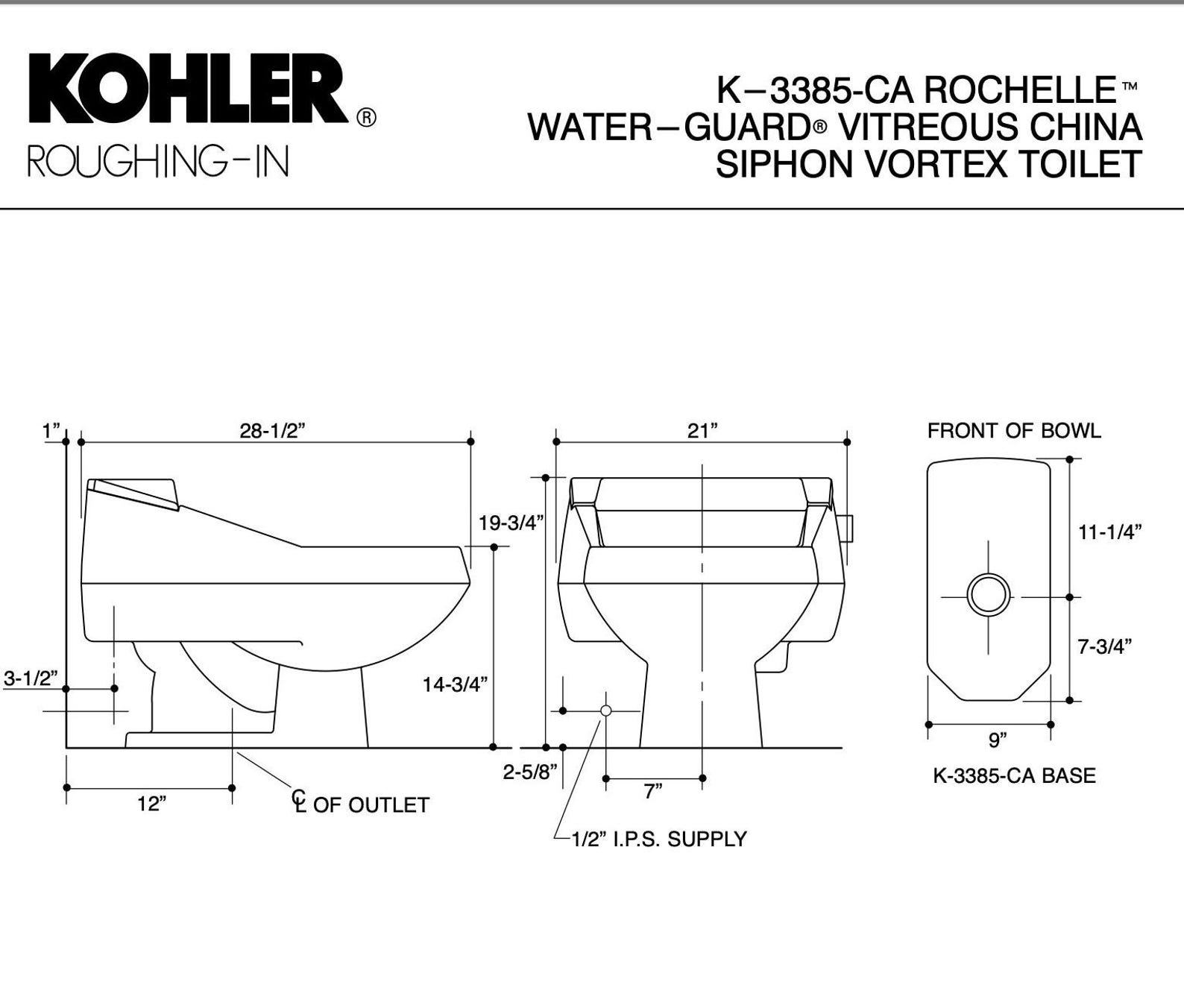 Unused K-3385-53 Vintage Kohler Rochelle 1pc Toilet (tank+bowl ...