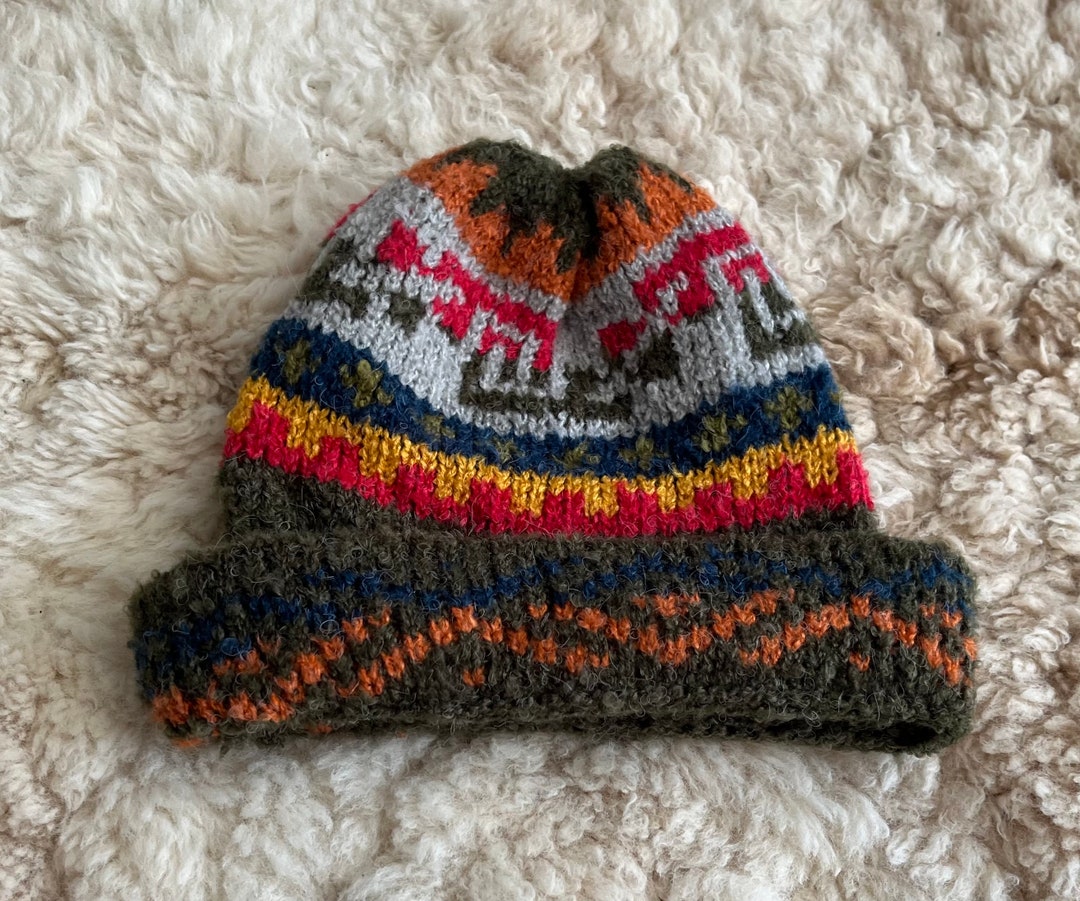 Green Alpaca Wool Hat, Alpaca Slouch Winter Hat, Alpaca Slouch Beanie ...