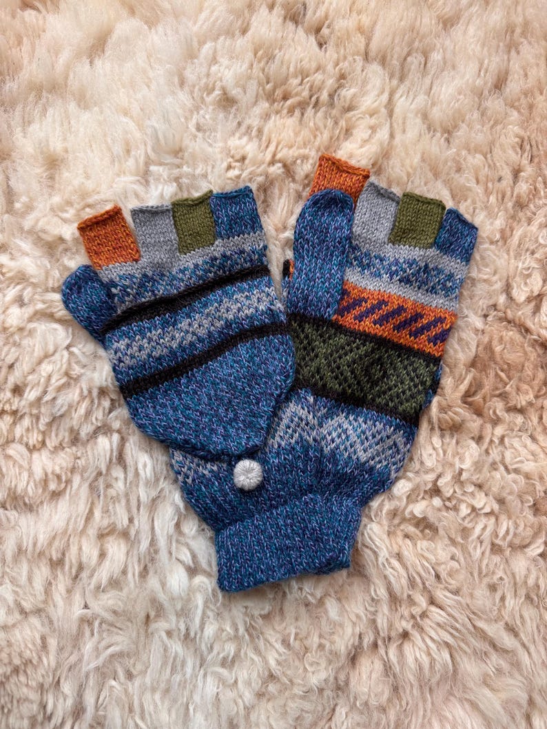 Alpaca Convertible Mittens, Fingerless Gloves, Alpaca Mix Convertible ...