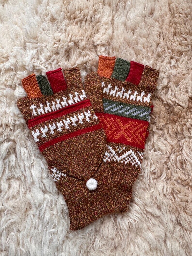 Alpaca Convertible Mittens, Fingerless Gloves, Alpaca Mix Convertible ...