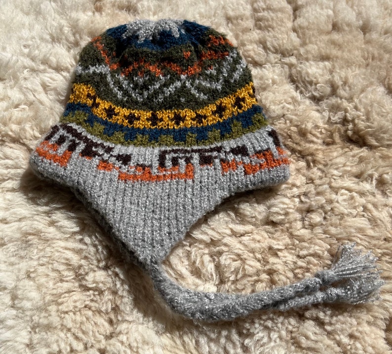 Blue Alpaca Wool Chullo Hat: Peruvian Knit Winter Hat - Etsy