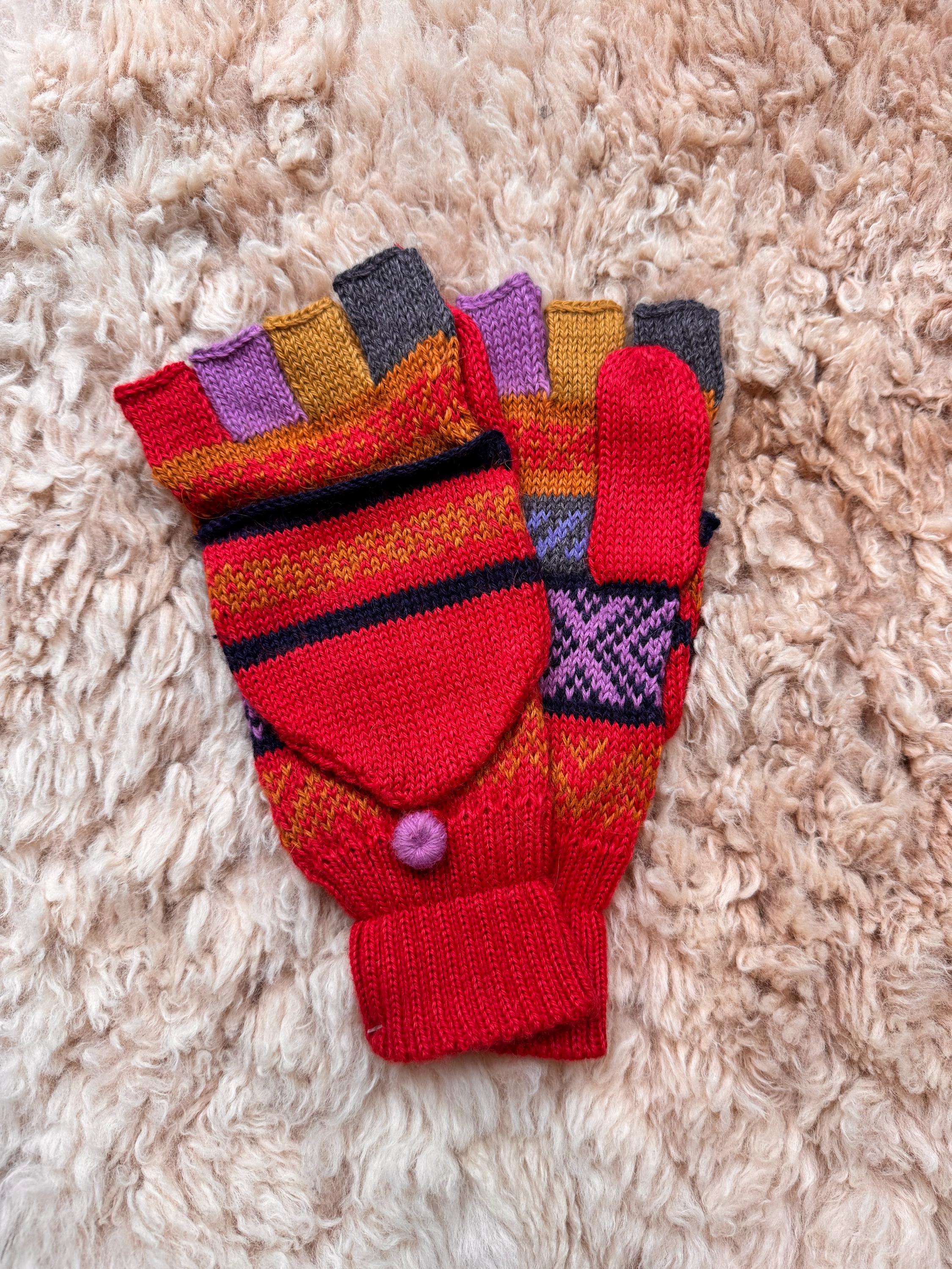 Alpaca Convertible Mittens, Fingerless Gloves, Alpaca Mix Convertible ...