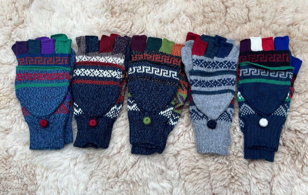 Alpaca Convertible Mittens, Fingerless Gloves, Alpaca Mix Convertible ...