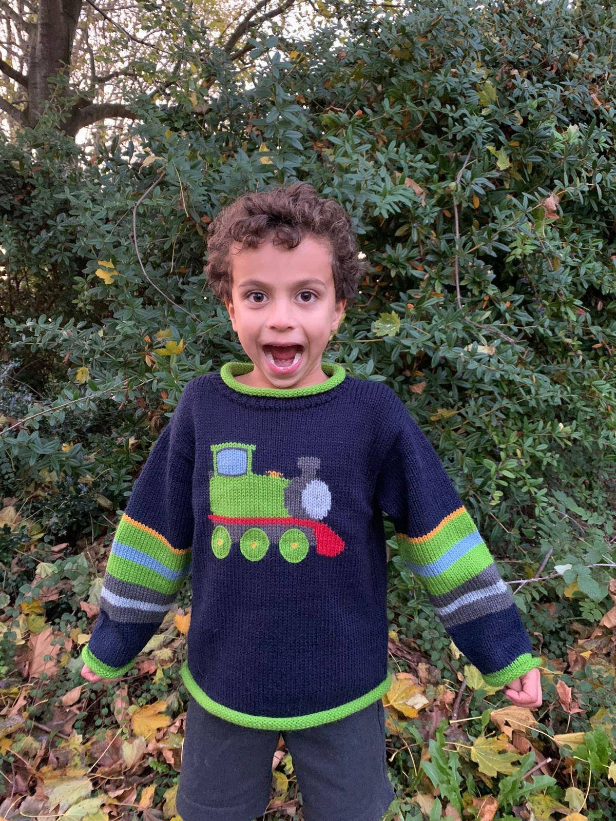 Train Knitted Jumper Train Children Jumper Alpaca Wool | Etsy