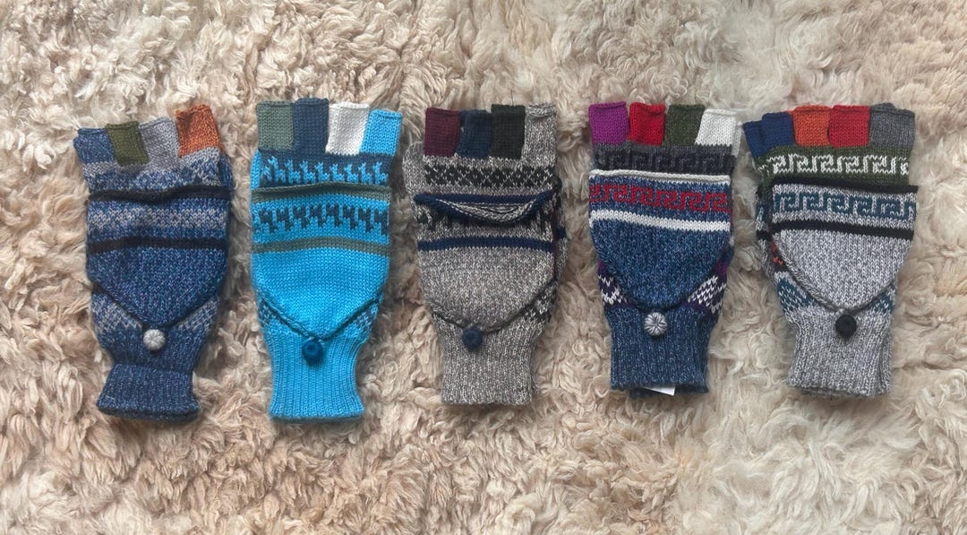 Alpaca Convertible Mittens, Fingerless Gloves, Alpaca Mix Convertible ...