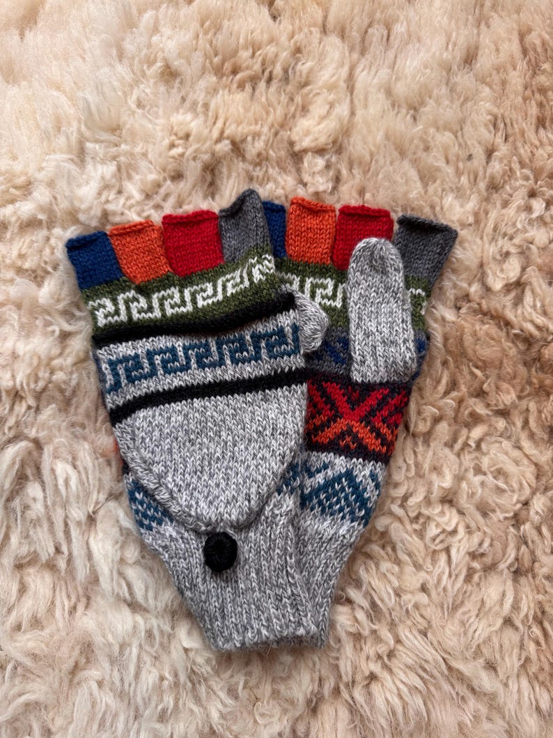 Alpaca Convertible Mittens, Fingerless Gloves, Alpaca Mix Convertible ...