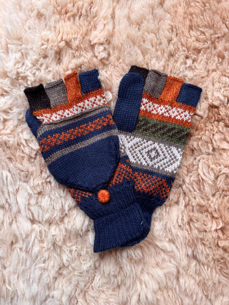 Alpaca Convertible Mittens, Fingerless Gloves, Alpaca Mix Convertible ...