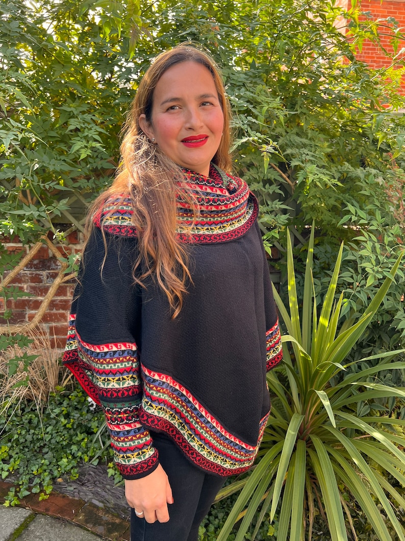 Alpaca Wool Mix Poncho With Sleeves, Ladies Poncho, Winter Poncho ...