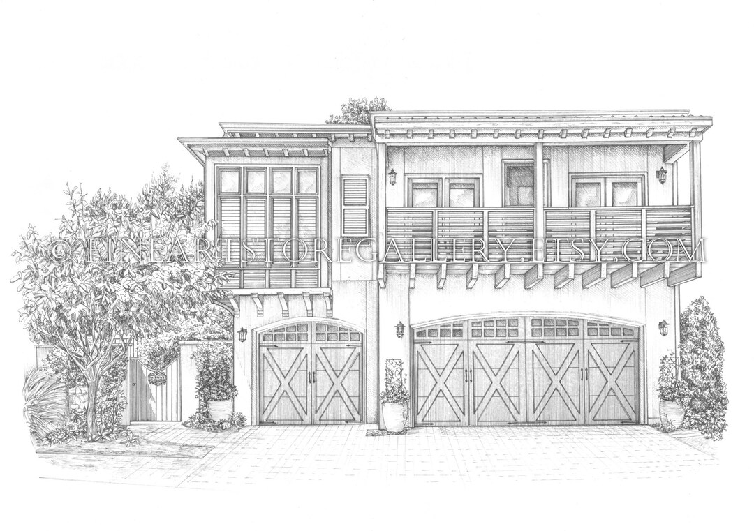 Custom House Drawing House Portrait Architecture Drawing - Etsy