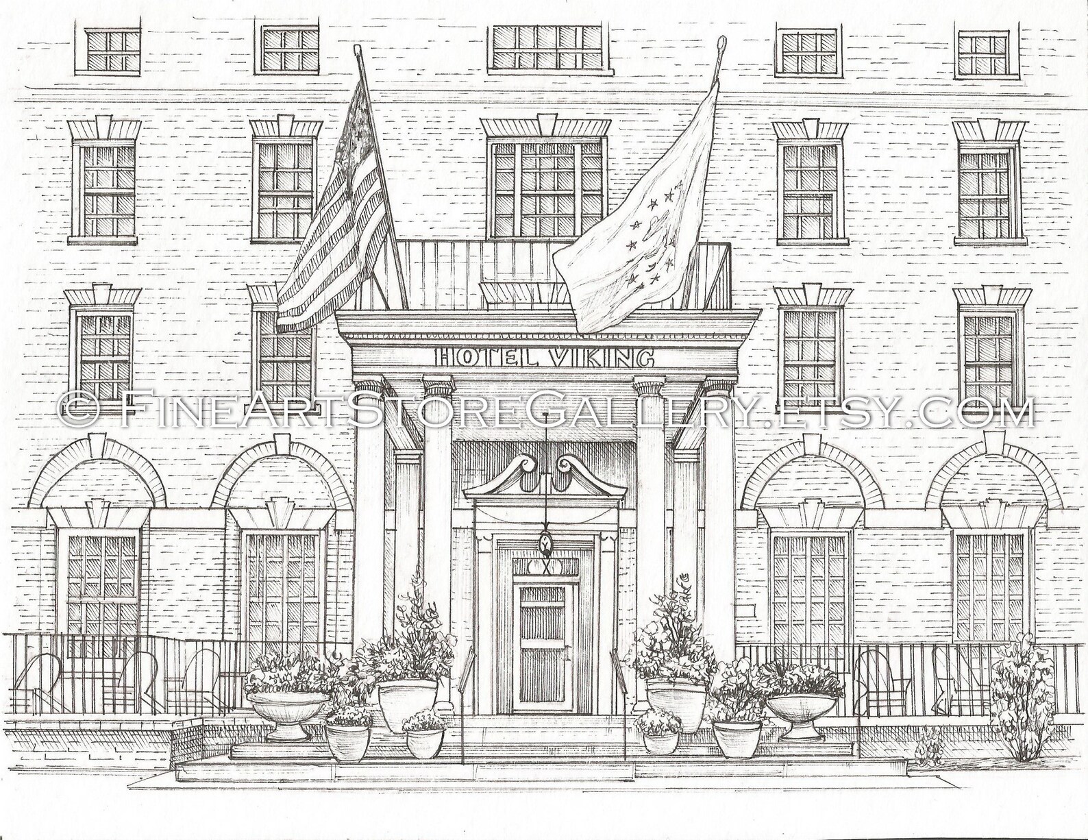 Lander University Drawing From Photo University South Carolina | Etsy