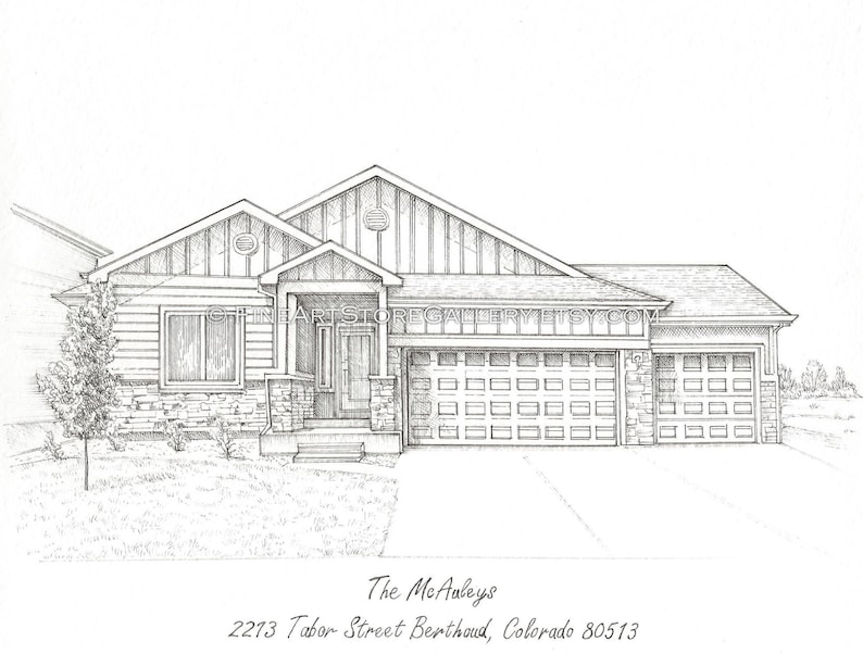 House Warming Gift Custom House Drawing Home Drawn House - Etsy