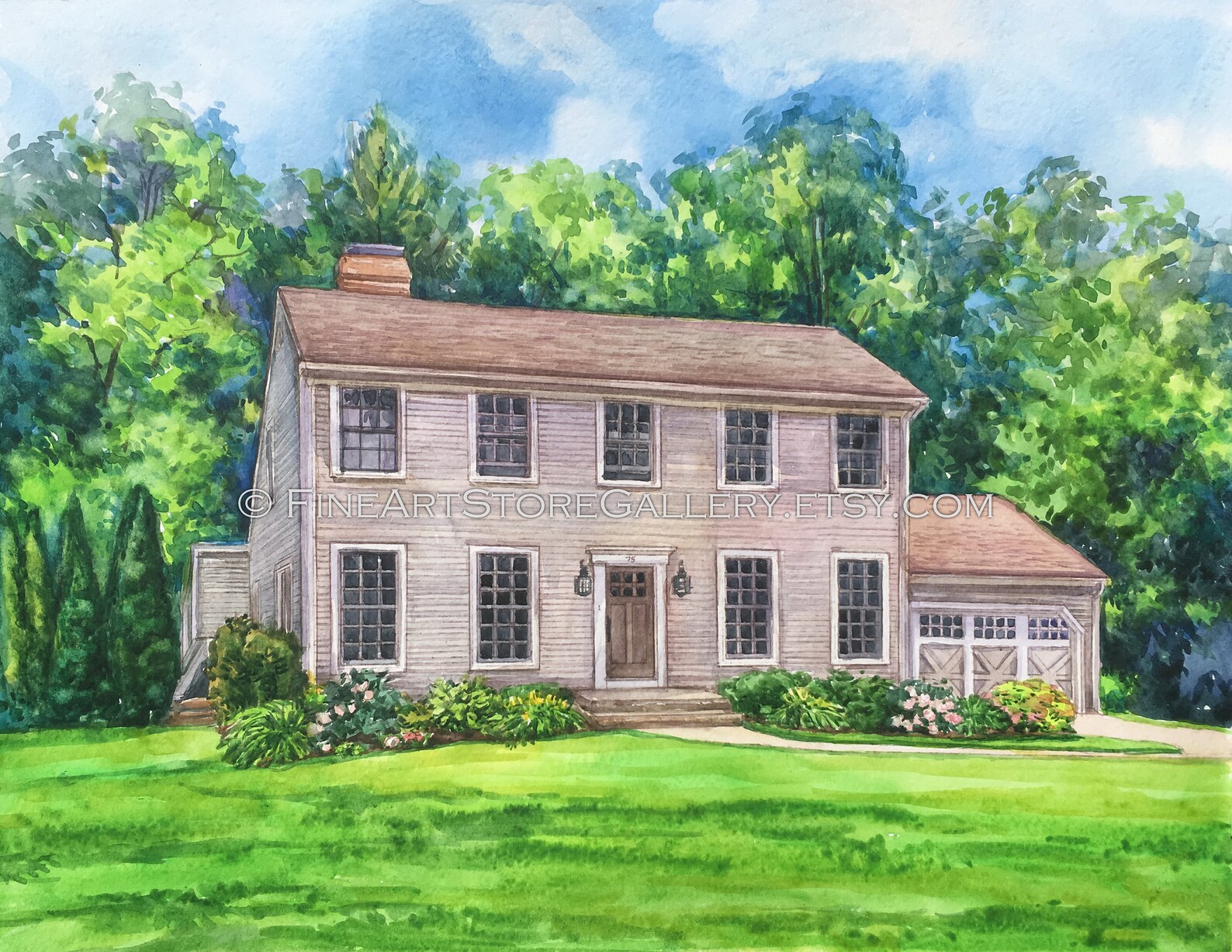 House warming gift custom house drawing Home drawn house | Etsy