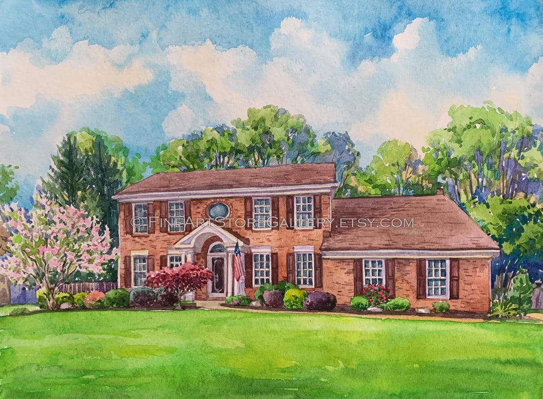 Custom Hand-painted House Painting,watercolor Home,housewarming Gift ...