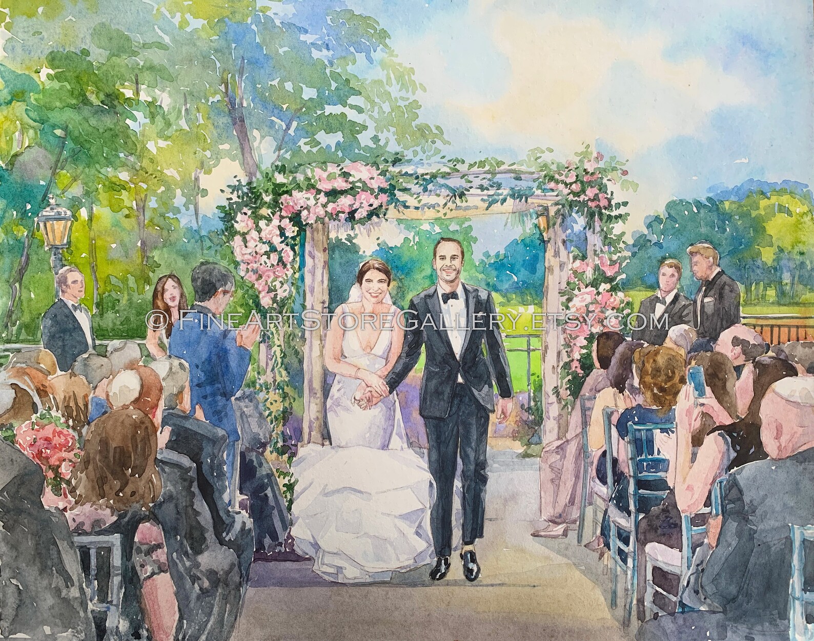 Wedding Venue sketch Custom house drawing Home portrait Church | Etsy