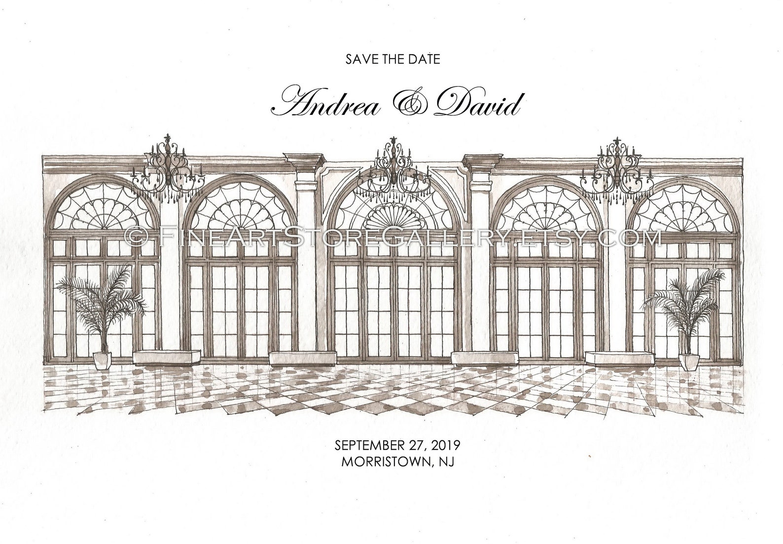 Wedding Venue Sketch Home Drawing Custom House Portrait Custom - Etsy