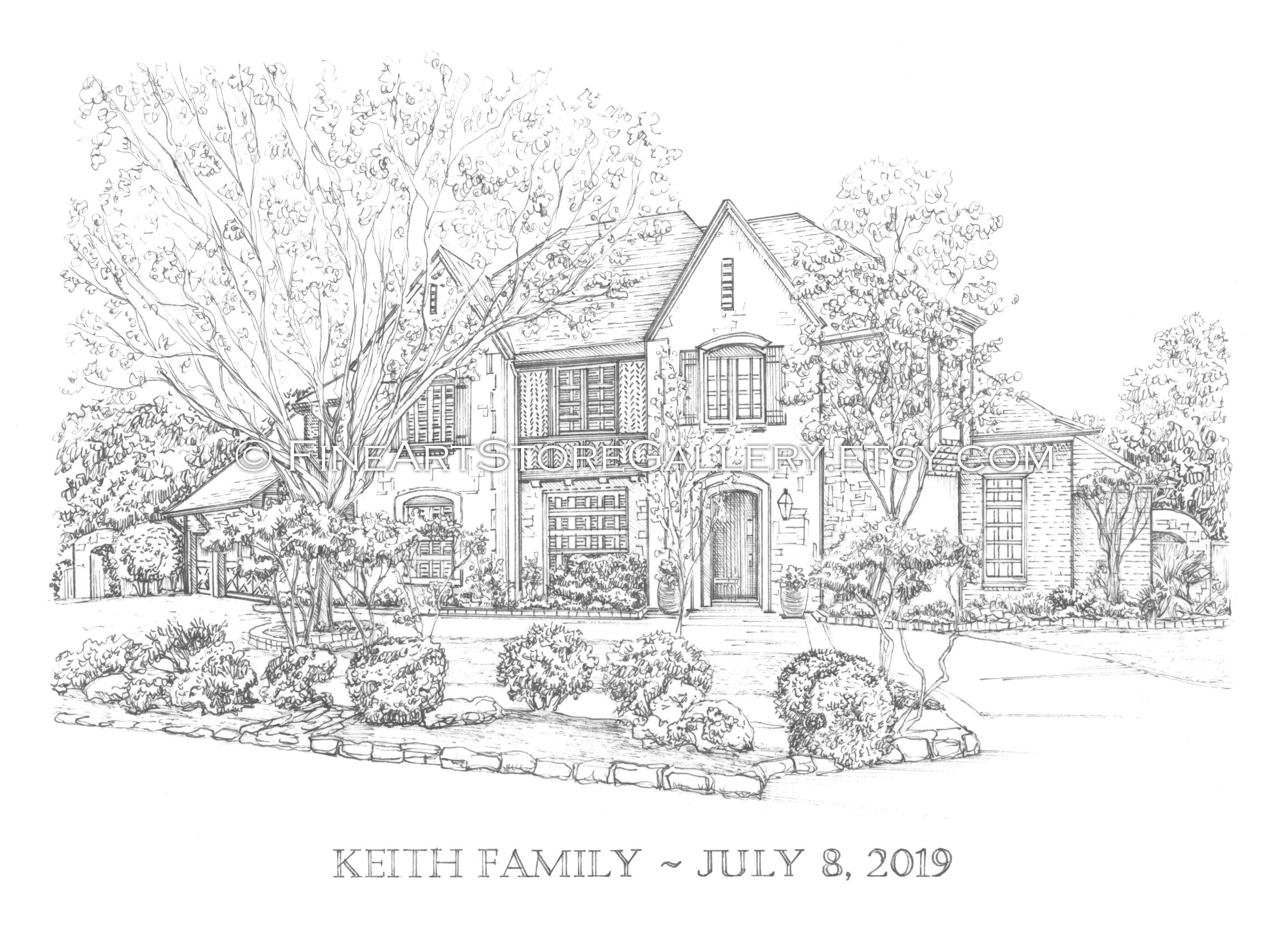 Custom house drawing Home portrait hand sketch portrait house | Etsy