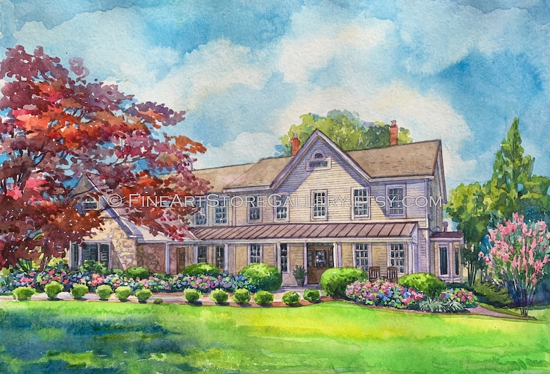 House Warming Gift Custom House Drawing Home Drawn House - Etsy