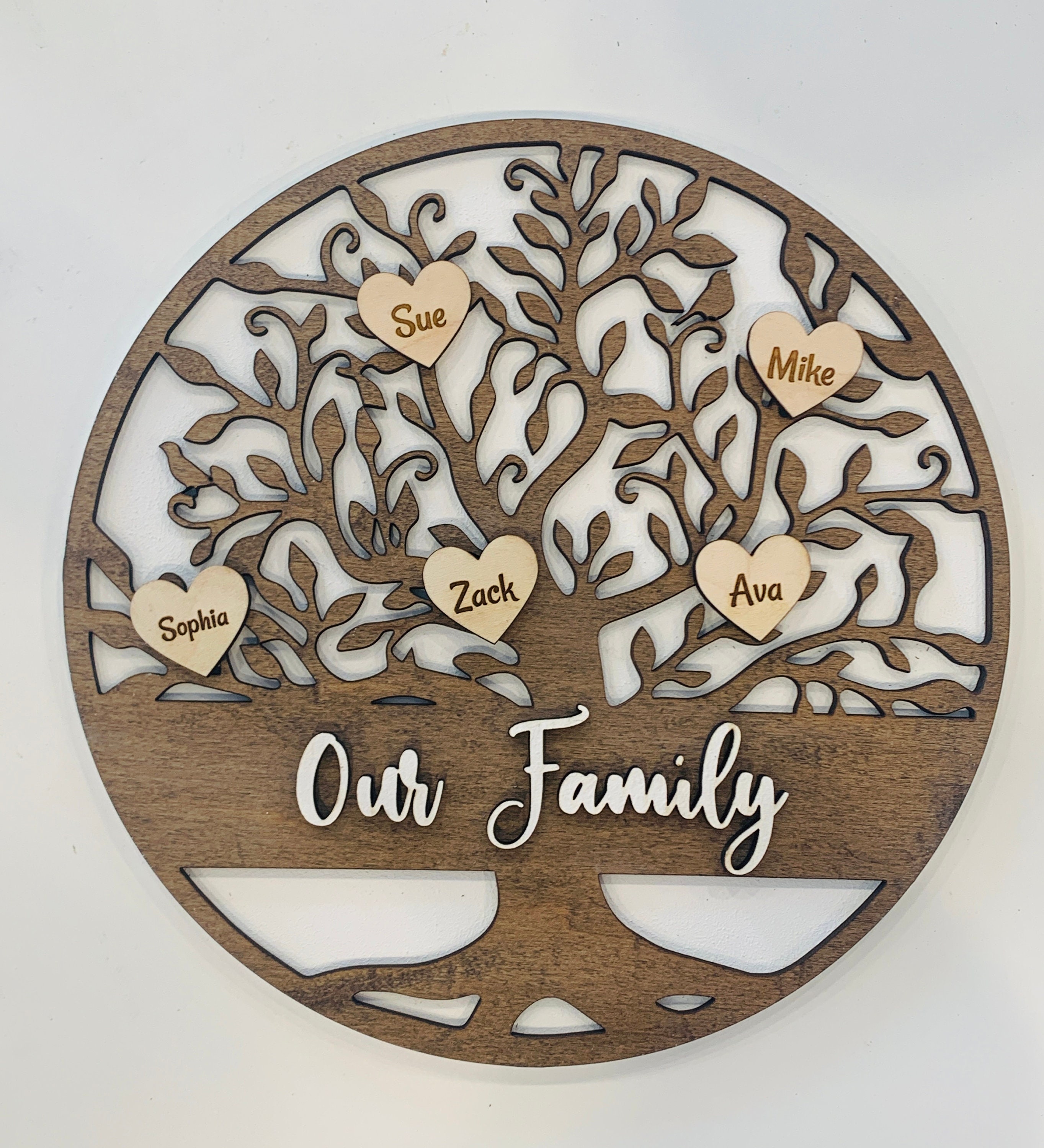 Wall Decor Home & Living Family Union Personalized Wooden Family Tree ...