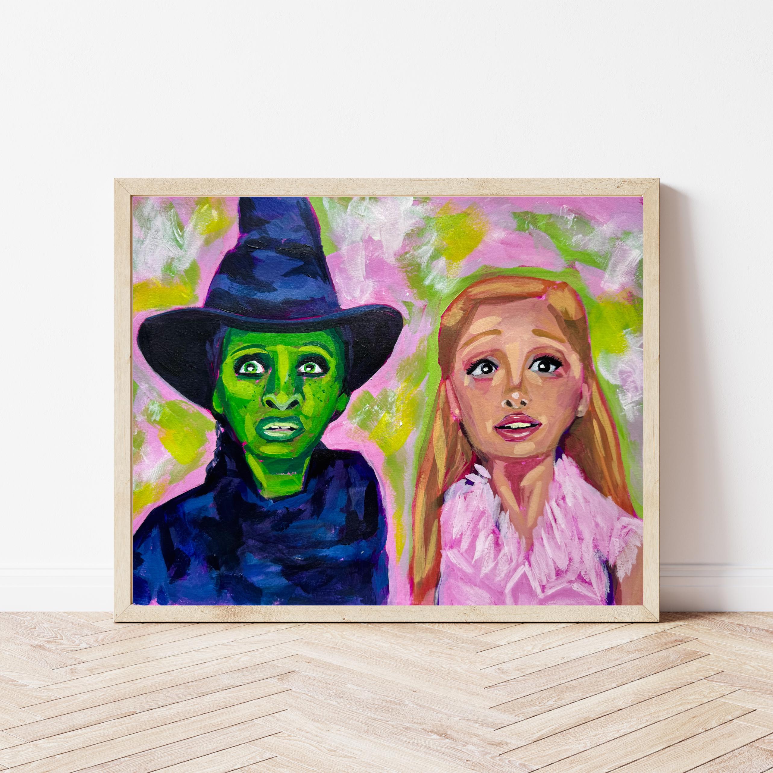 Wicked Art Print: Elphaba and Glinda Painting - Etsy