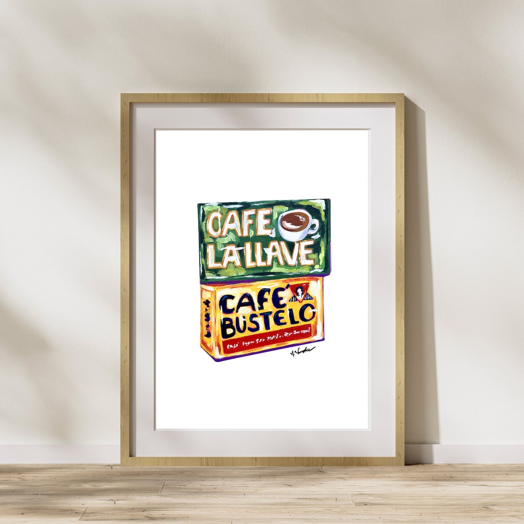 Cafe Bustelo & La Llave Coffee Art Print - Etsy