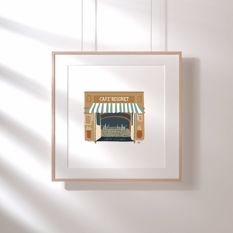 Coffee and Beignet Print - Etsy