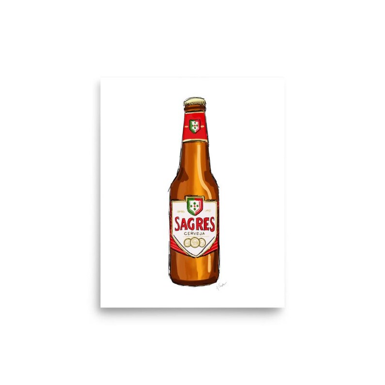 Sagres Beer Art Print: Portuguese Cerveja Illustration - Etsy