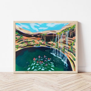 Cenote, Sinkhole, Yucatan, Mexico Adventure Art - Etsy