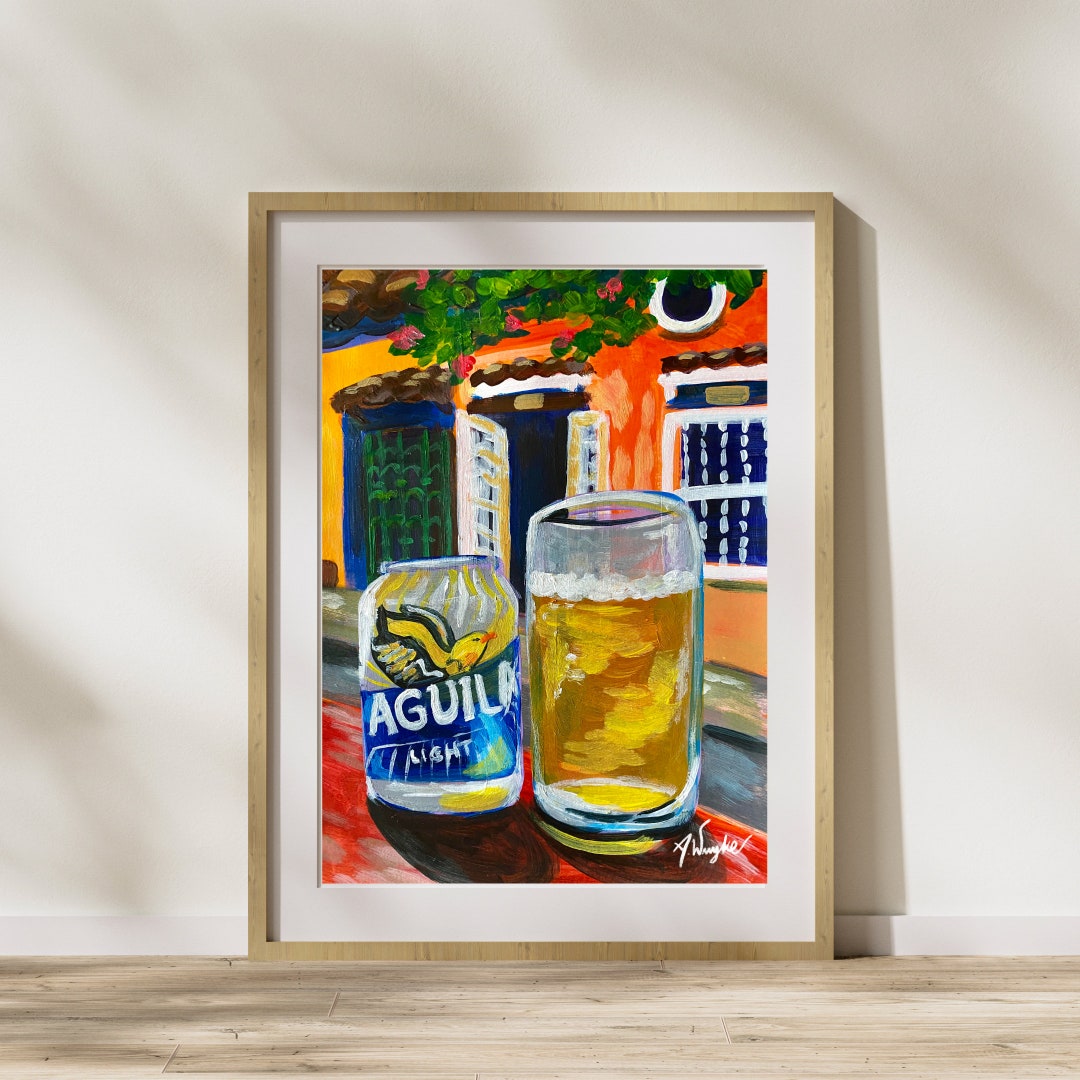 Aguila Beer Art Print: Colombian Kitchen Decor - Etsy