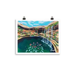 Cenote, Sinkhole, Yucatan, Mexico Adventure Art - Etsy