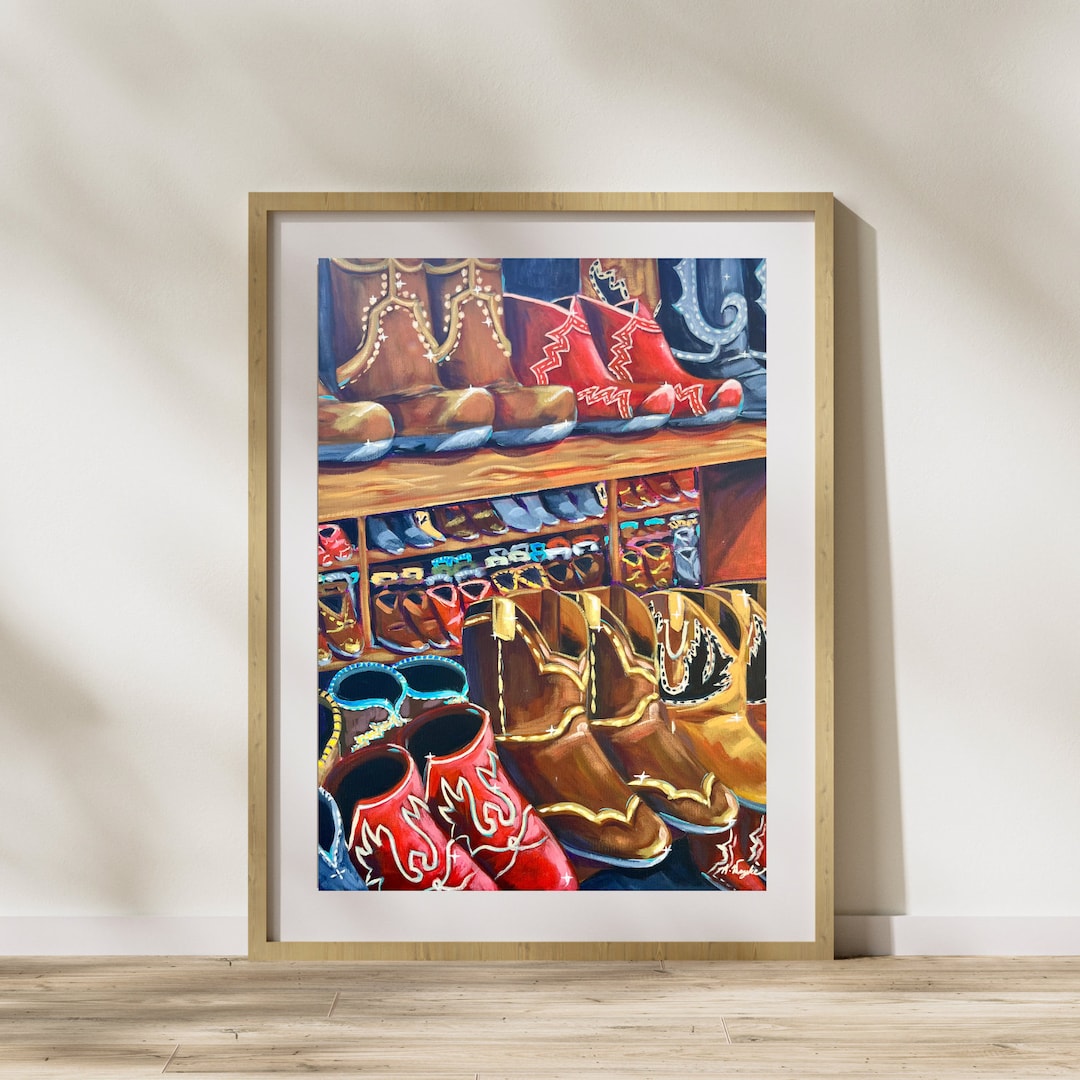 Cowboy Boots Art Print: Texas Western Decor - Etsy