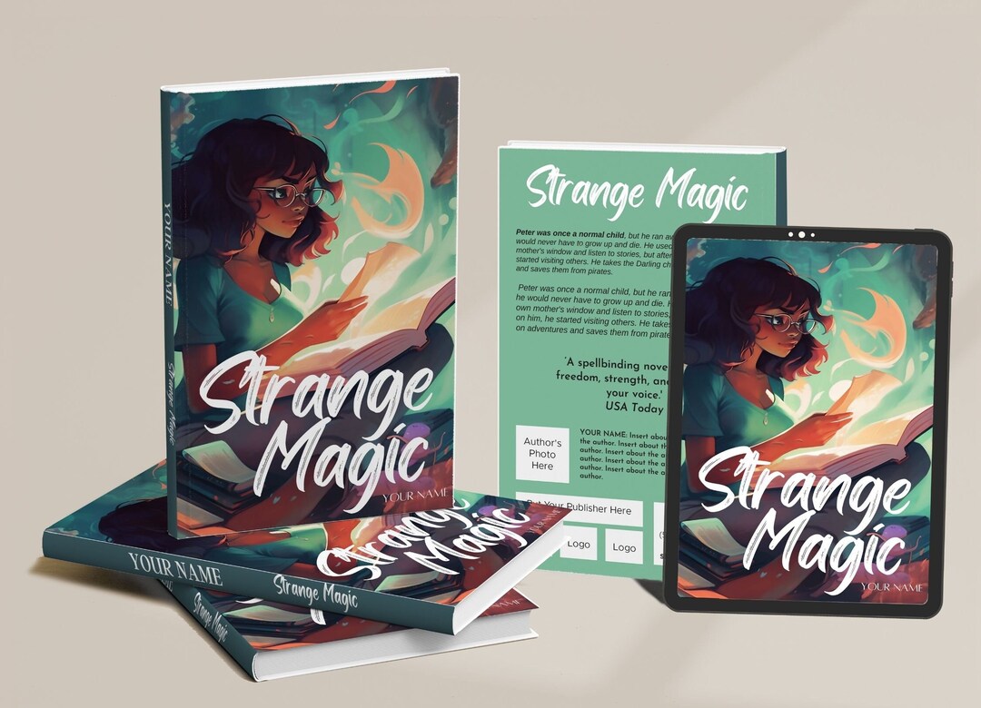 One-of-a-kind Book Cover Design 03-STRANGE MAGIC in CANVA, Customizable ...