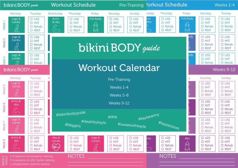 Bikini Body Guide Workout Calendar BBG - Etsy
